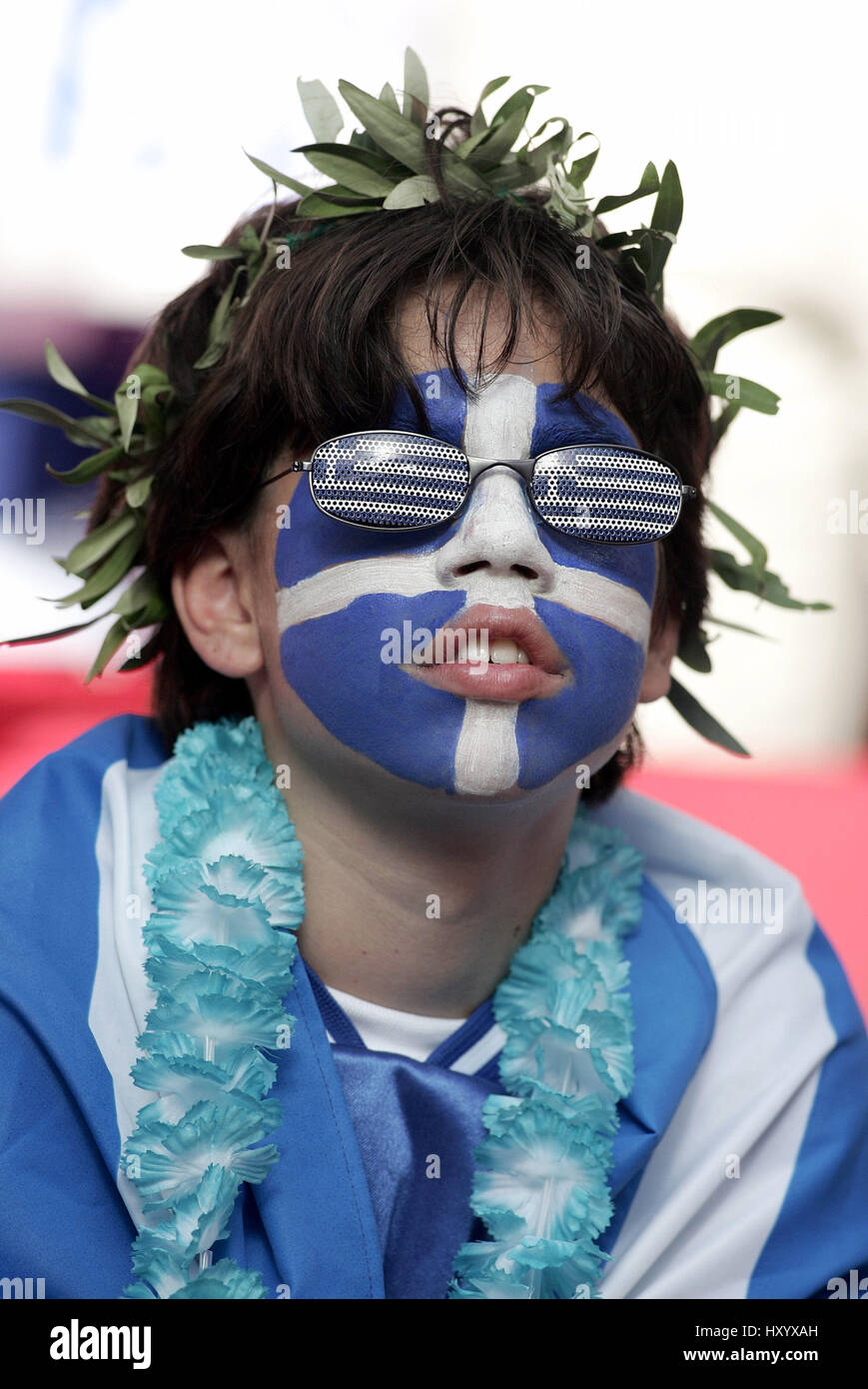 GREEK FAN PORTUGAL V GREECE EURO 2004 STADIUM OF LIGHT LISBON PORTUGAL ...