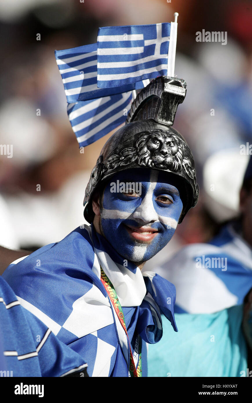 GREEK FAN PORTUGAL V GREECE EURO 2004 STADIUM OF LIGHT LISBON PORTUGAL ...