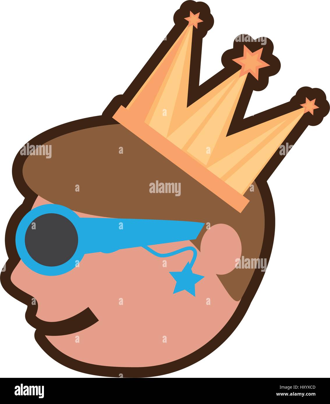 face man smile with crown Stock Vector Image & Art - Alamy