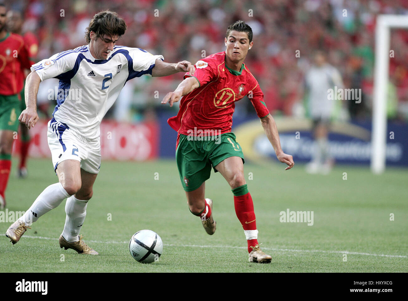 RONALDO & GIOURKAS SEITARIDIS PORTUGAL V GREECE EURO 2004 STADIUM OF ...