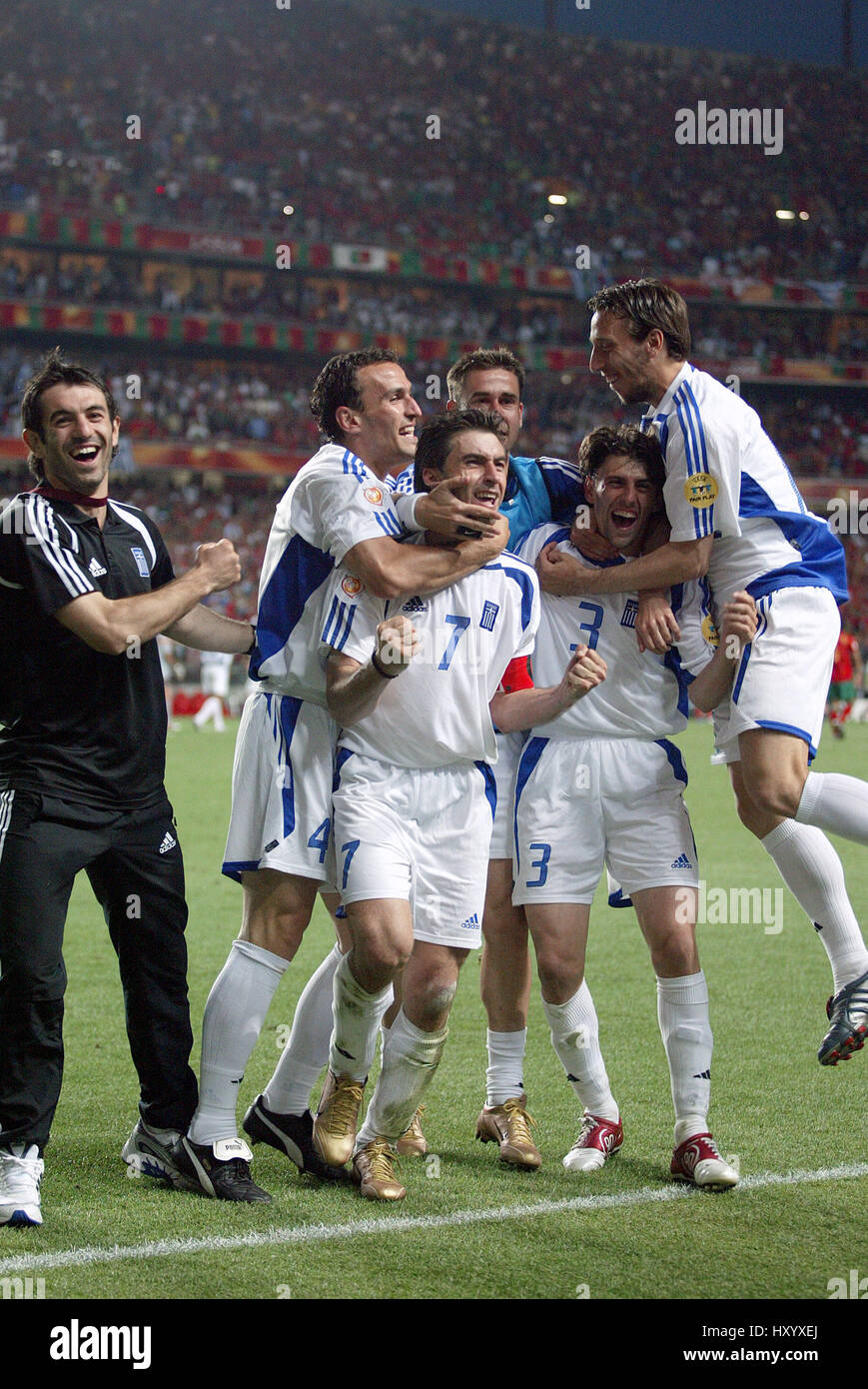 T ZAGORAKIS & P CELEBRATE PORTUGAL V GREECE EURO 2004 STADIUM OF LIGHT ...