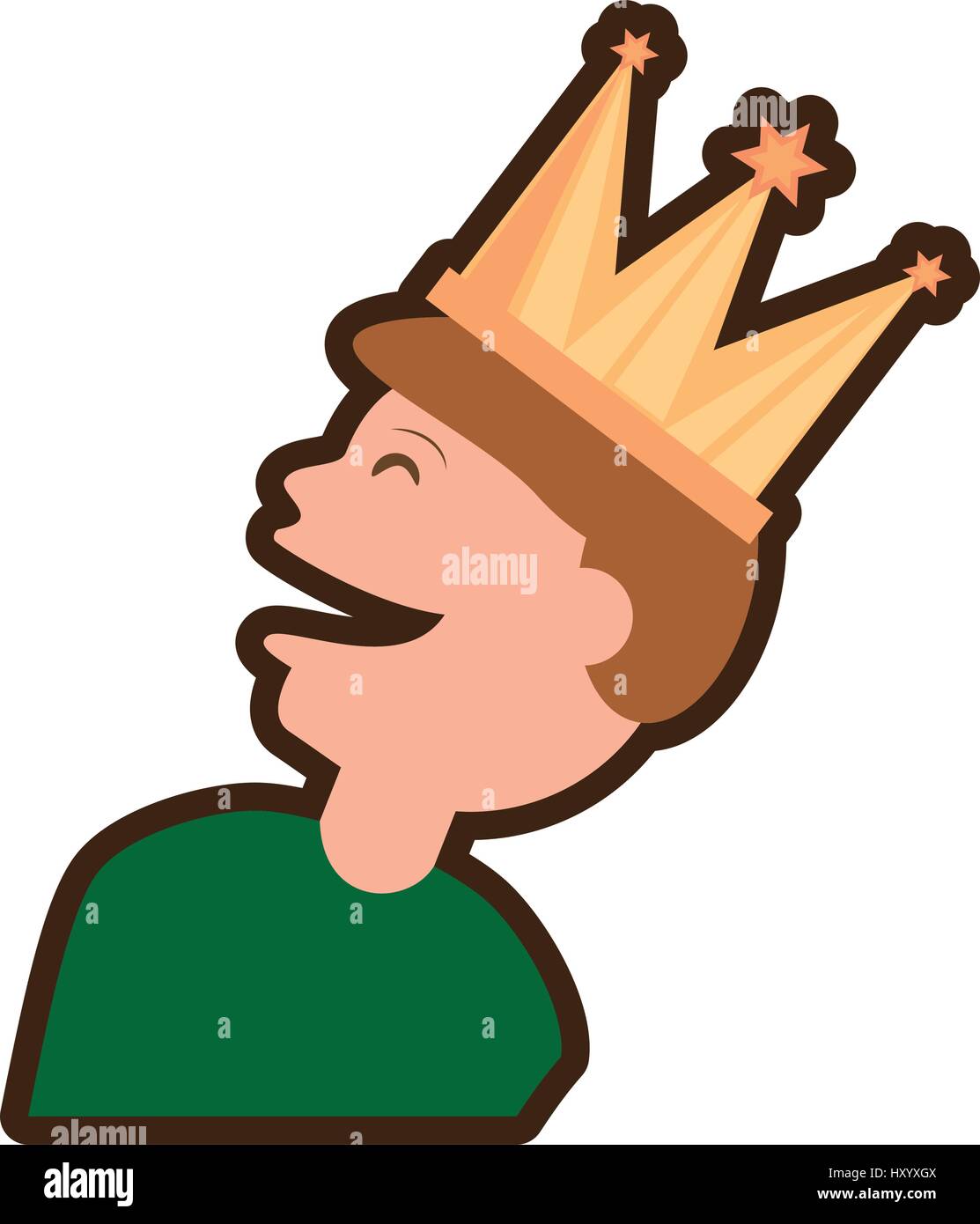 face man smile with crown Stock Vector Image & Art - Alamy