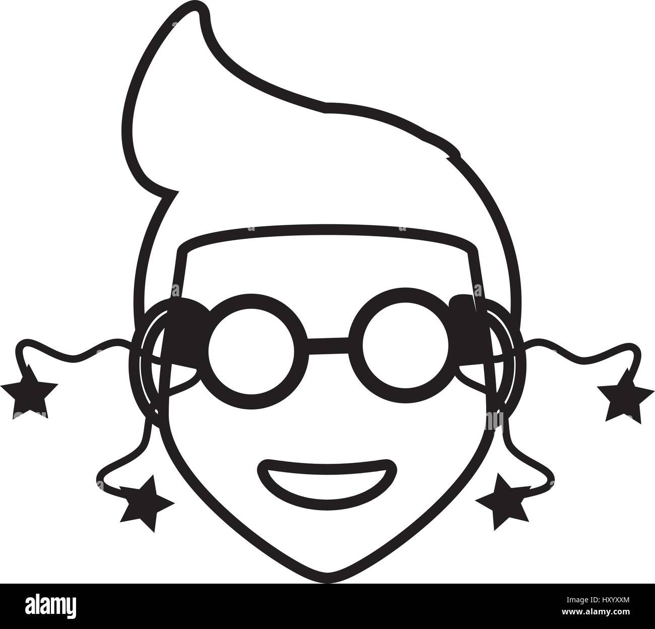 face guy happy outline Stock Vector Image & Art - Alamy