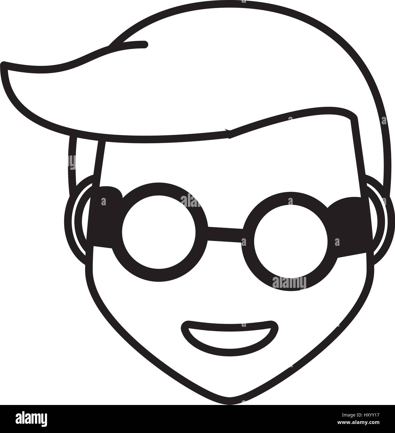 face guy happy outline Stock Vector Image & Art - Alamy