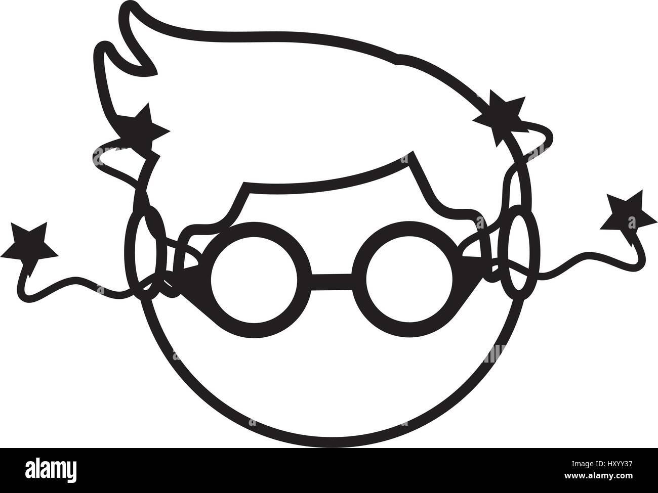 Face guy happy outline Stock Vector Images - Alamy