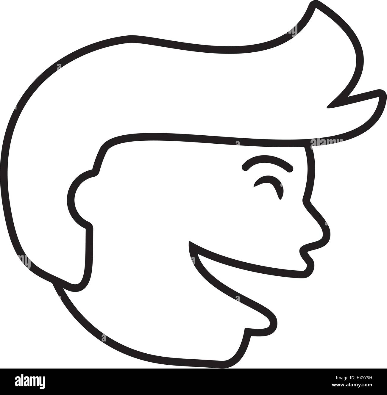 Face Guy Happy Outline High Resolution Stock Photography and Images - Alamy