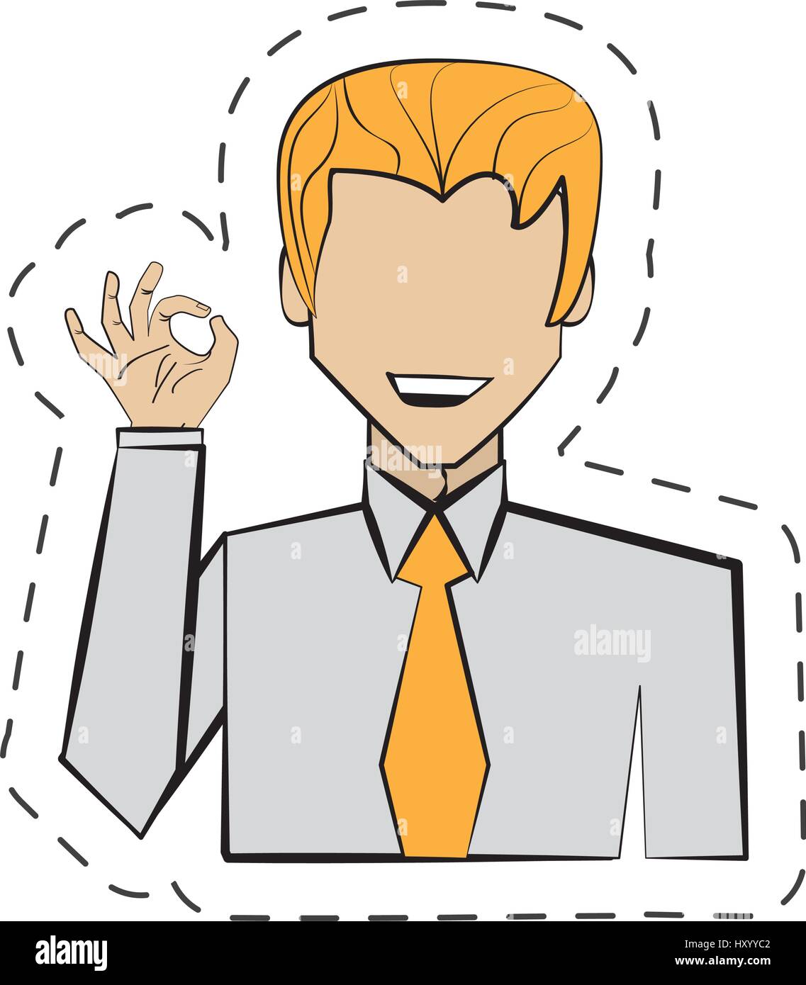 portrait man hand ok cartoon Stock Vector Image & Art - Alamy