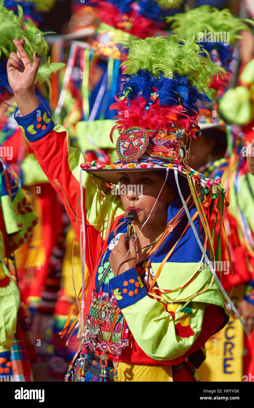 Tinkus dancers in colourful costumes performing at the annual Oruro ...