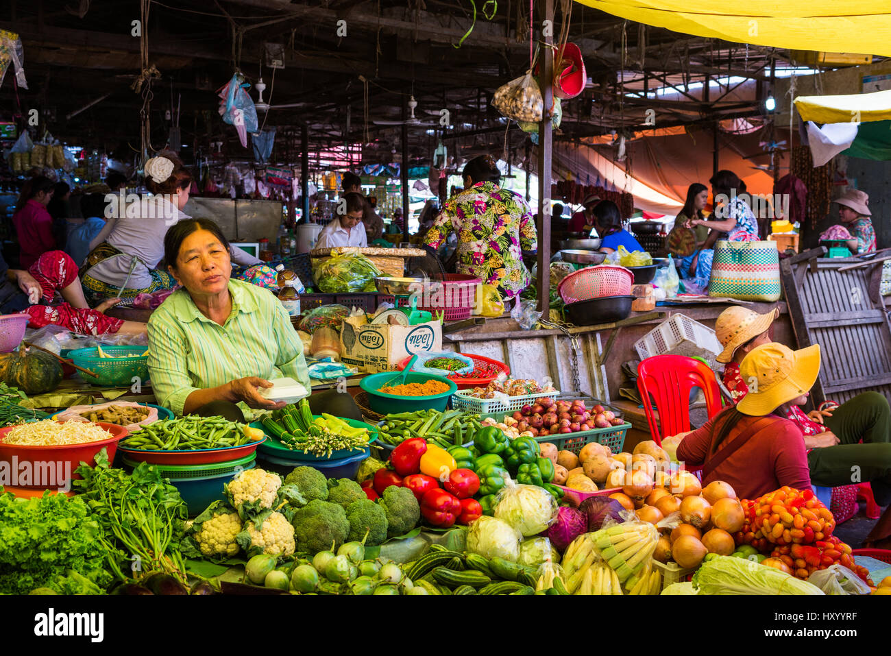Market in the Battambang, Cambodia, Asia Stock Photo - Alamy