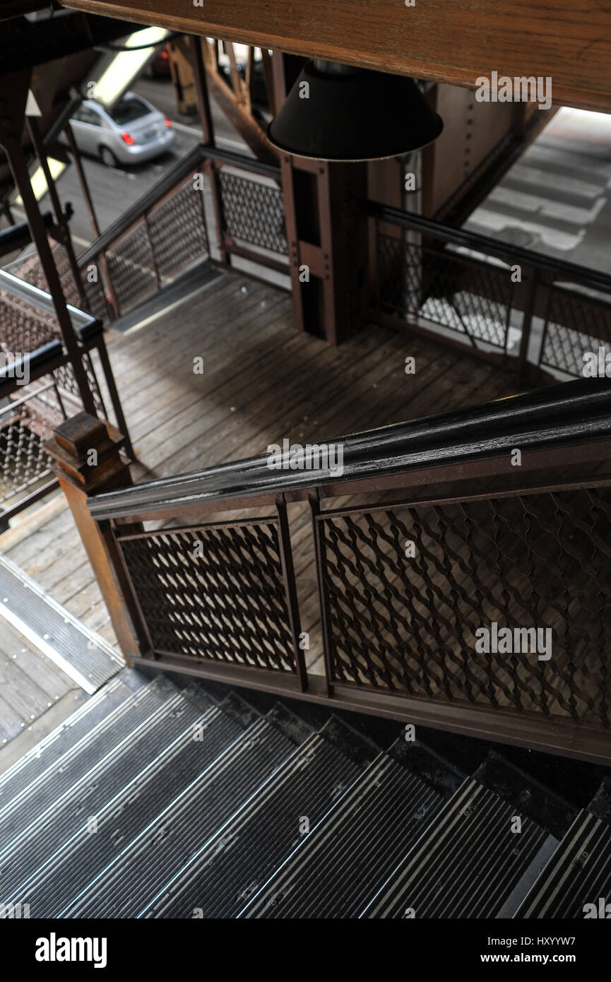 Subway Stairs detail in Chicago Stock Photo - Alamy