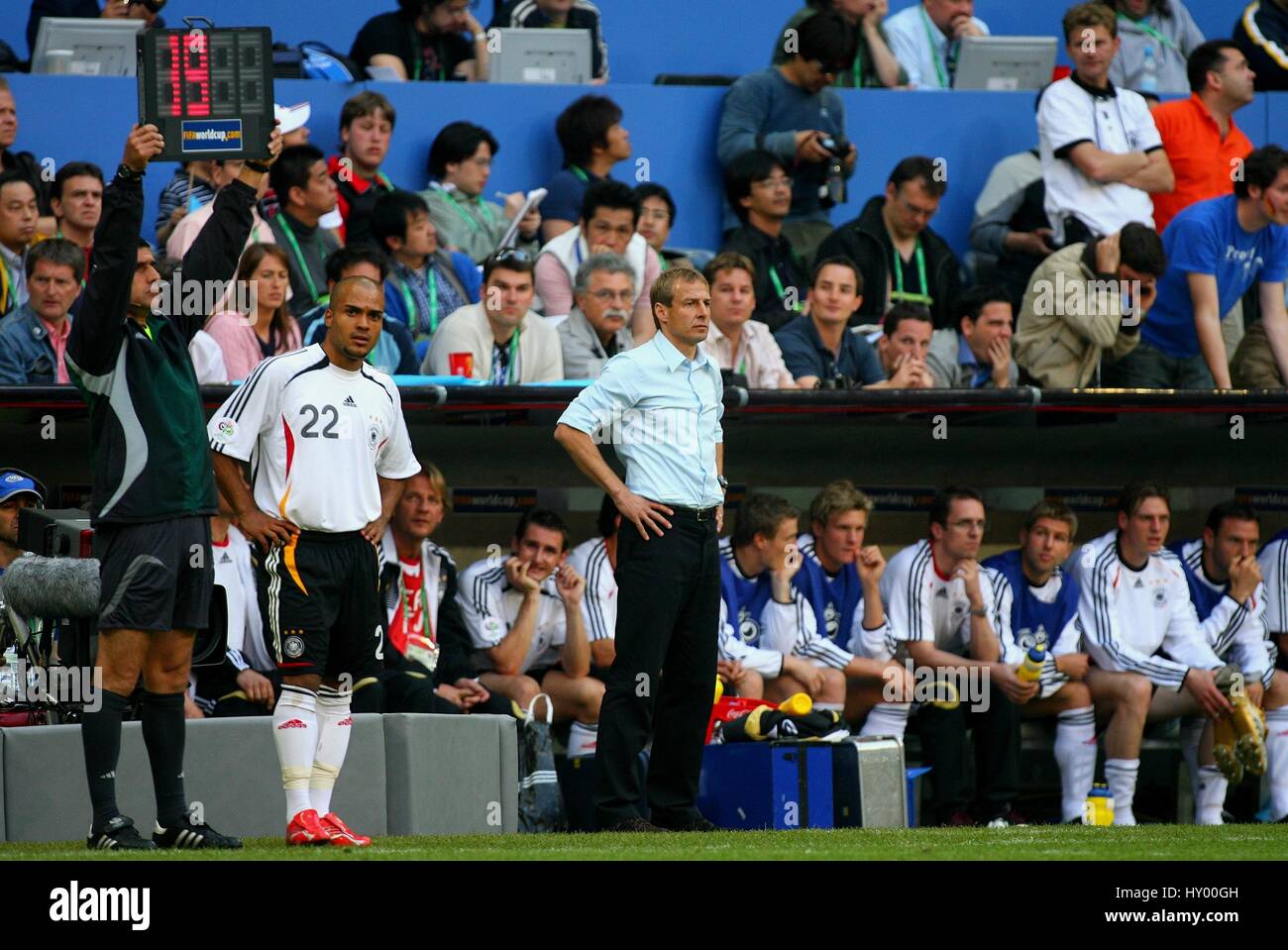 THE GERMAN BENCH GERMANY V COSTA RICA WORLD CUP MUNICH GERMANY 09 June ...