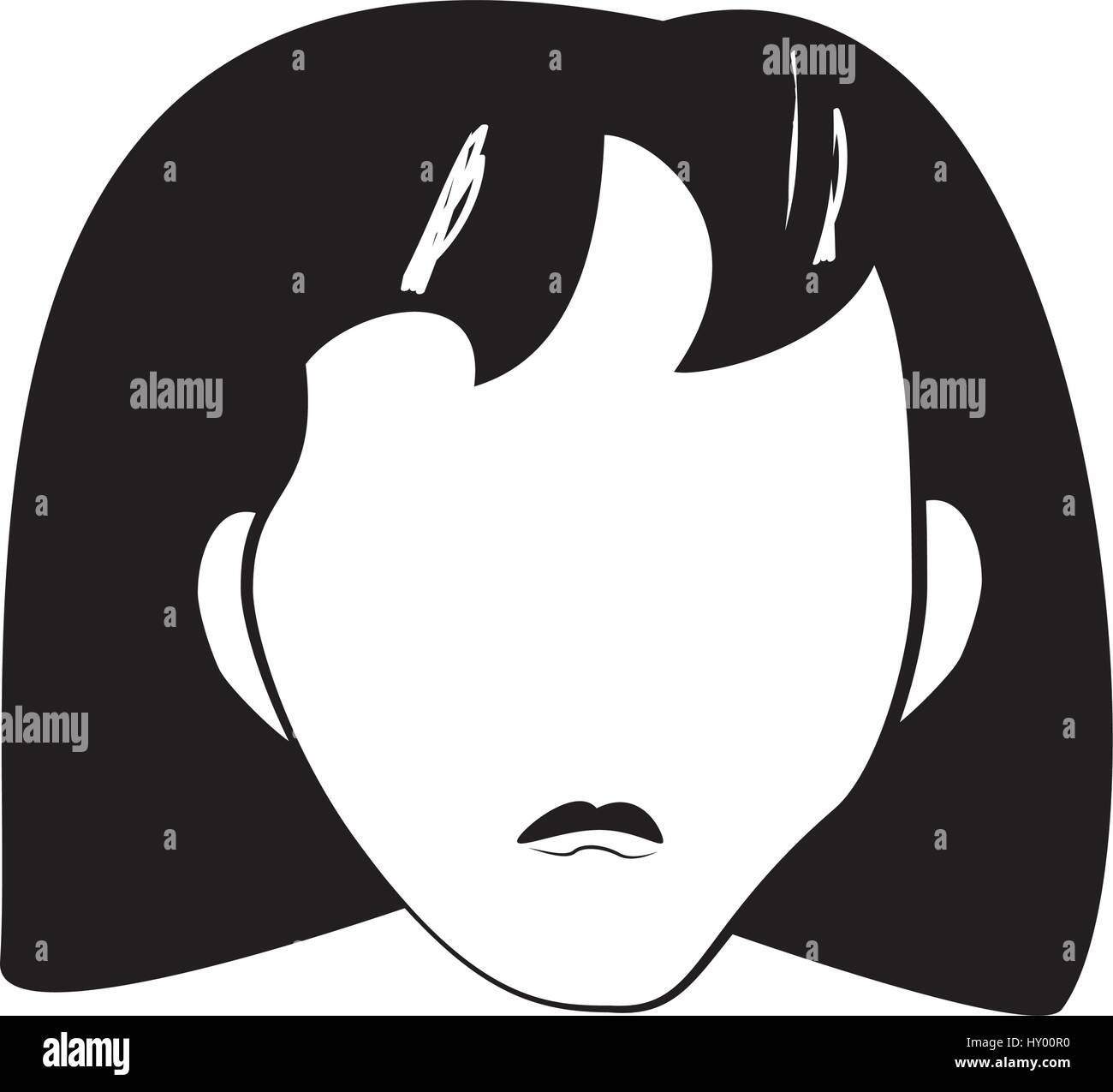 head girl people faceless line Stock Vector Image & Art - Alamy