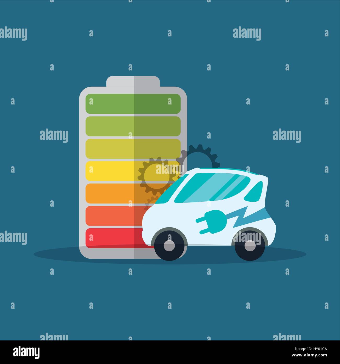ecology car electric battery Stock Vector Image & Art - Alamy