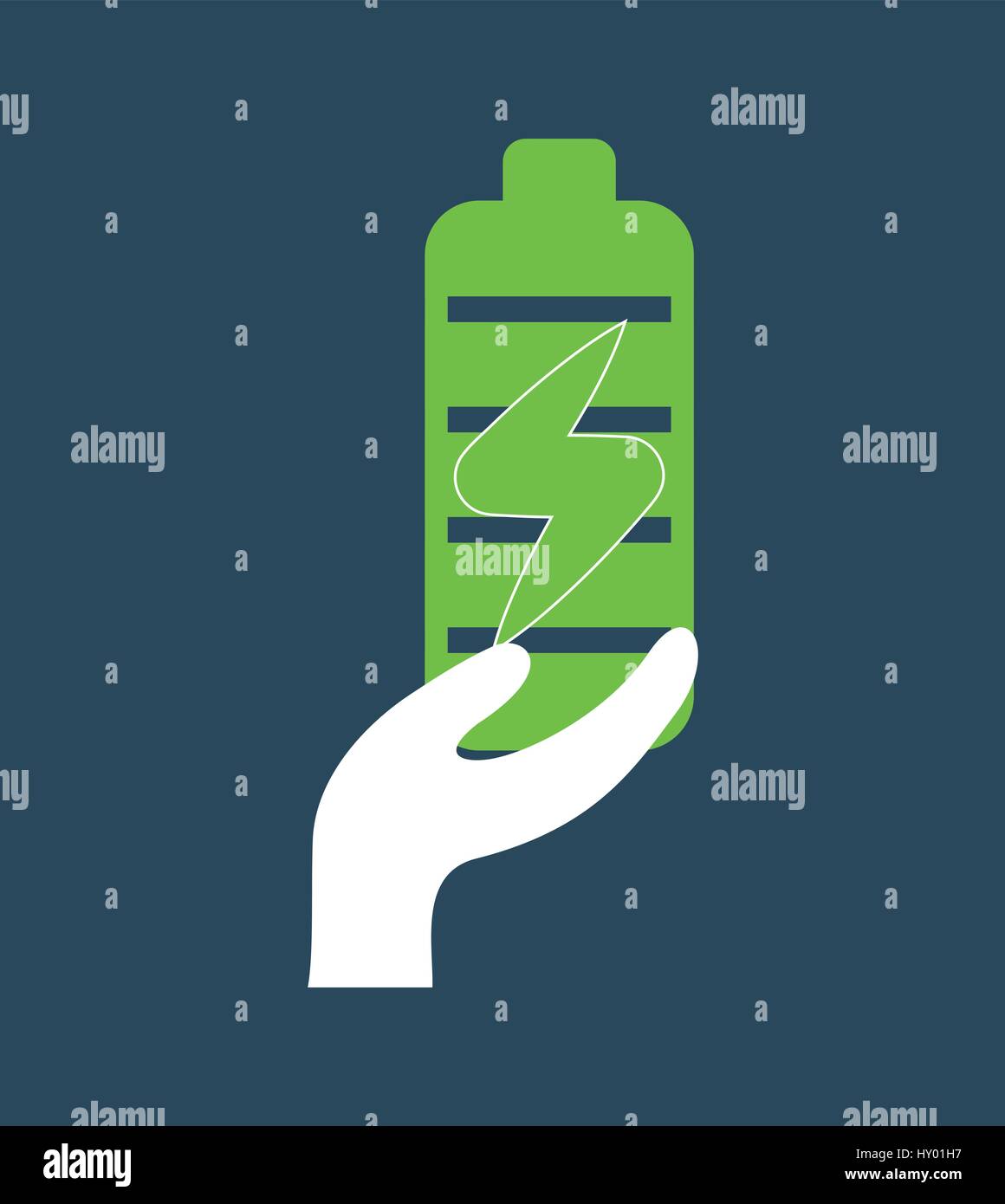 hand holding battery green Stock Vector Image & Art - Alamy