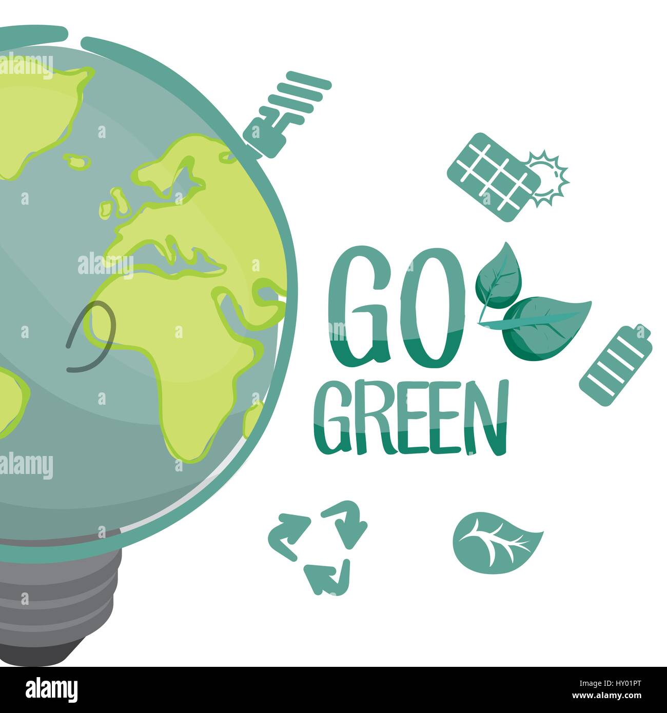 go green environment bulb panel recycle Stock Vector Image & Art - Alamy