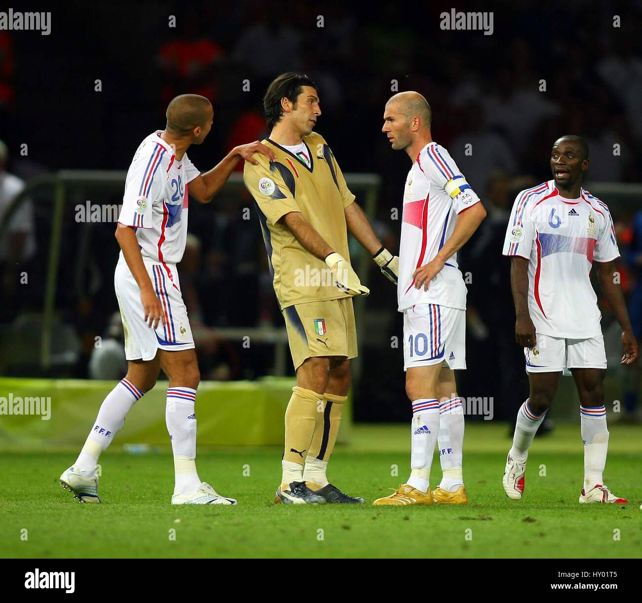 TREZEGUET BUFFON & ZIDANE ITALY V FRANCE OLYMPIC STADIUM BERLIN GERMANY ...