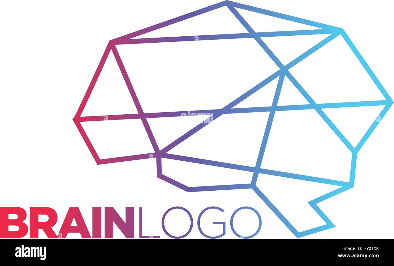 Brain Symbol illustration, Abstract Polygon design Stock Vector Image ...