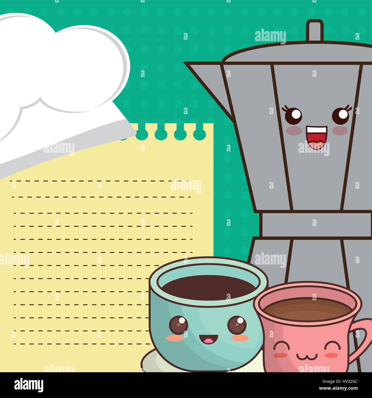cartoon maker coffee and cup chocolate menu Stock Vector Image & Art ...
