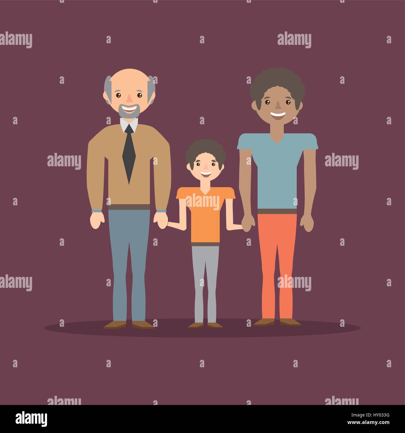 Grandfather holding grandson Stock Vector Images - Alamy