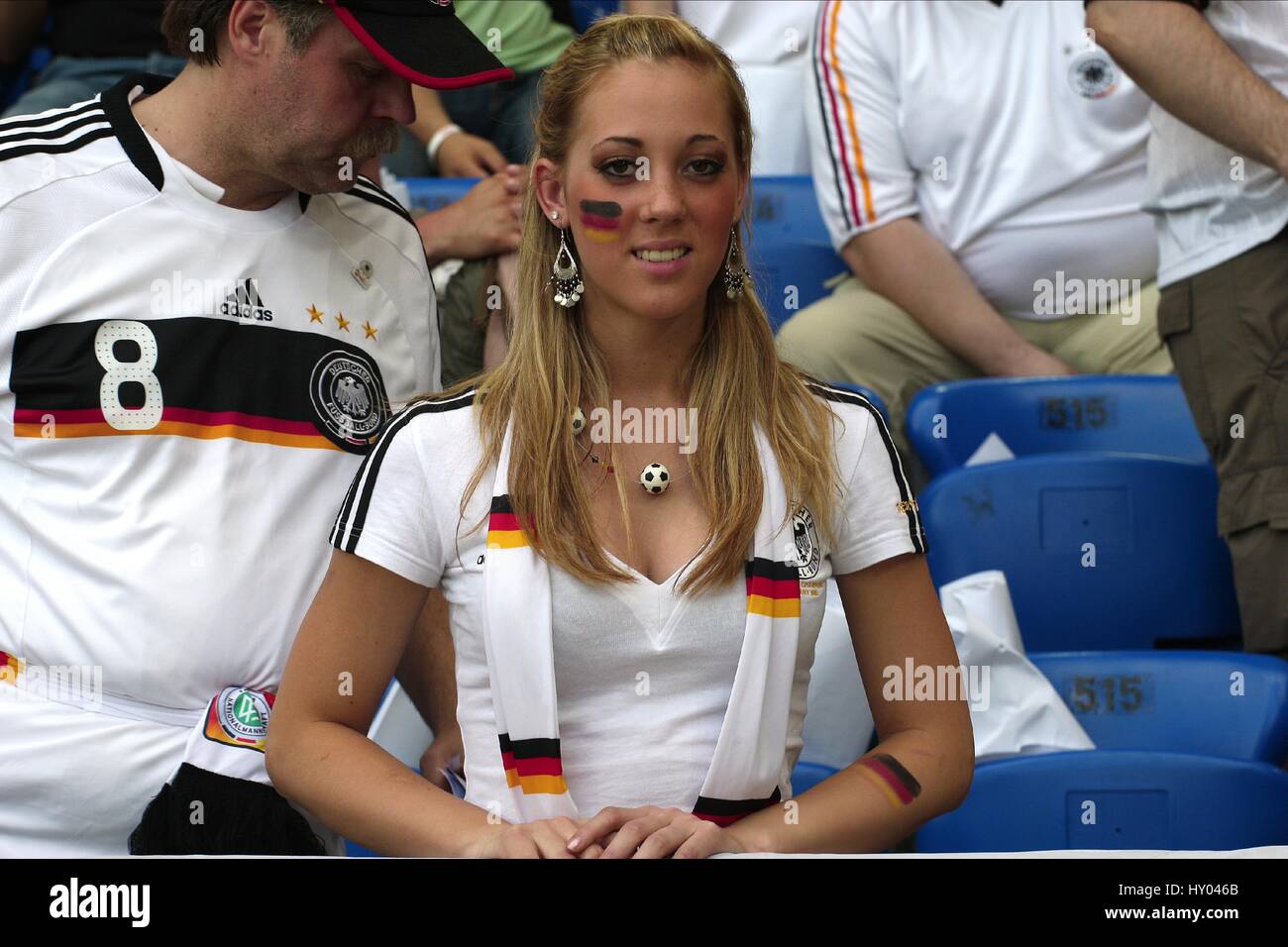 FEMALE GERMAN FAN GERMANY V TURKEY ST JAKOB-PARK BASEL SWITZERLAND 25 ...