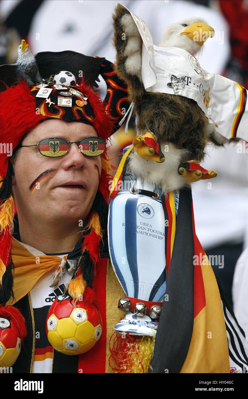 GERMAN FAN WITH MASCOT GERMANY V TURKEY ST JAKOB-PARK BASEL SWITZERLAND ...