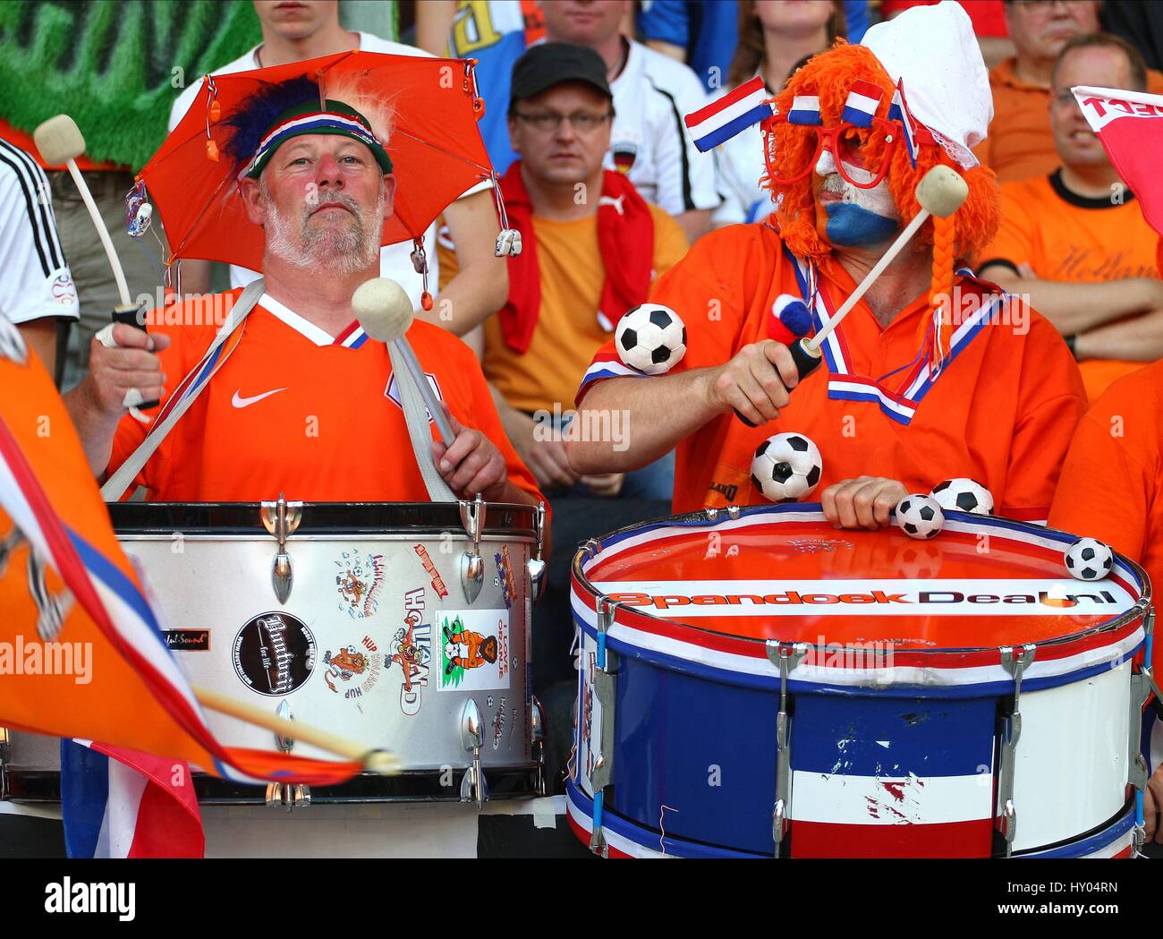 DUTCH FANS WITH DRUMS HOLLAND V RUSSIA ST JAKOB-PARK BASEL SWITZERLAND ...