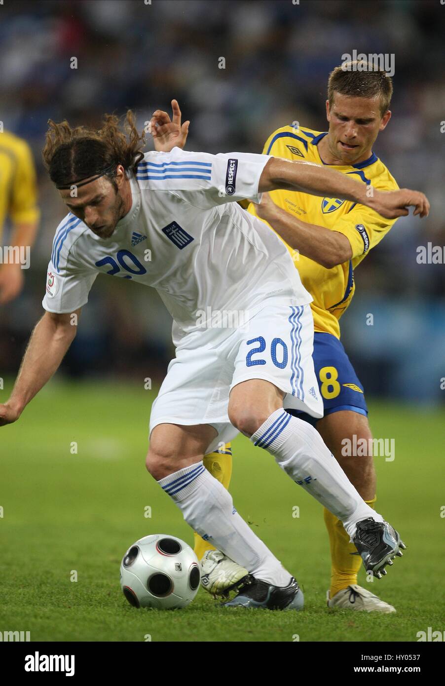 G AMANATIDIS & ANDERS SVENSSON GREECE V SWEDEN EM STADION SALZBURG ...