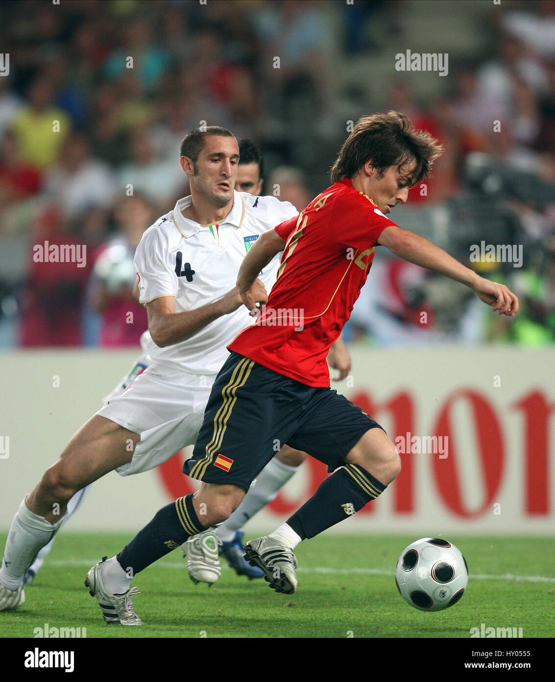 GIORGIO CHIELLINI DAVID SILVA SPAIN V ITALY ERNST-HAPPEL STADIUM VIENNA ...