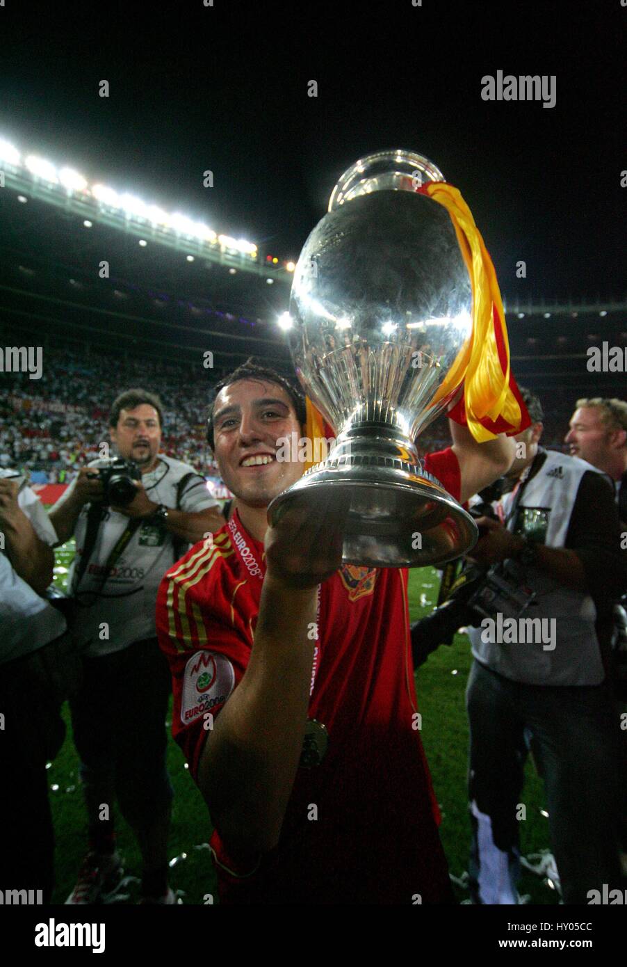 SANTI CAZORLA WITH TROPHY GERMANY V SPAIN ERNST-HAPPEL-STADION VIENNA ...