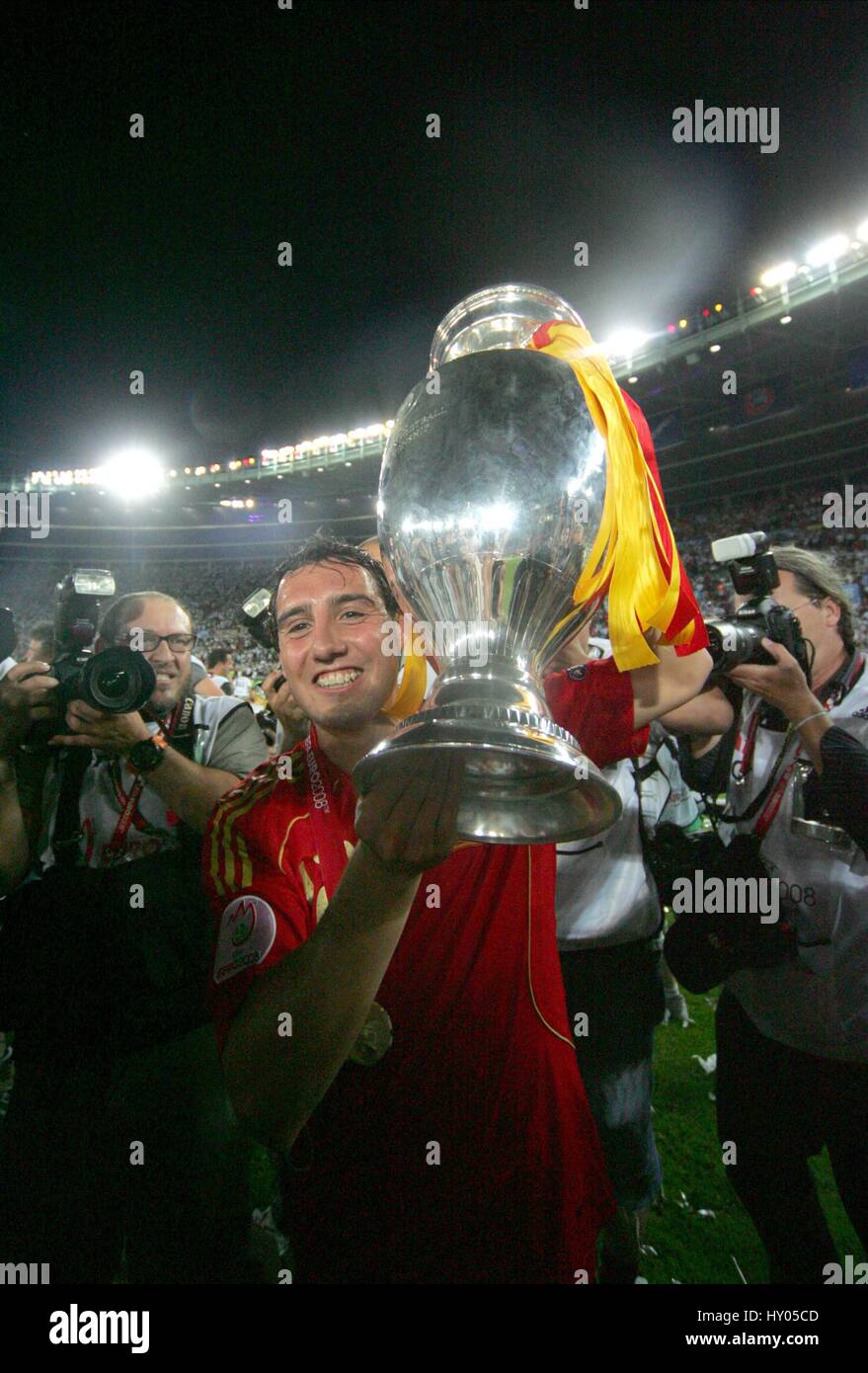SANTI CAZORLA WITH TROPHY GERMANY V SPAIN ERNST-HAPPEL-STADION VIENNA ...