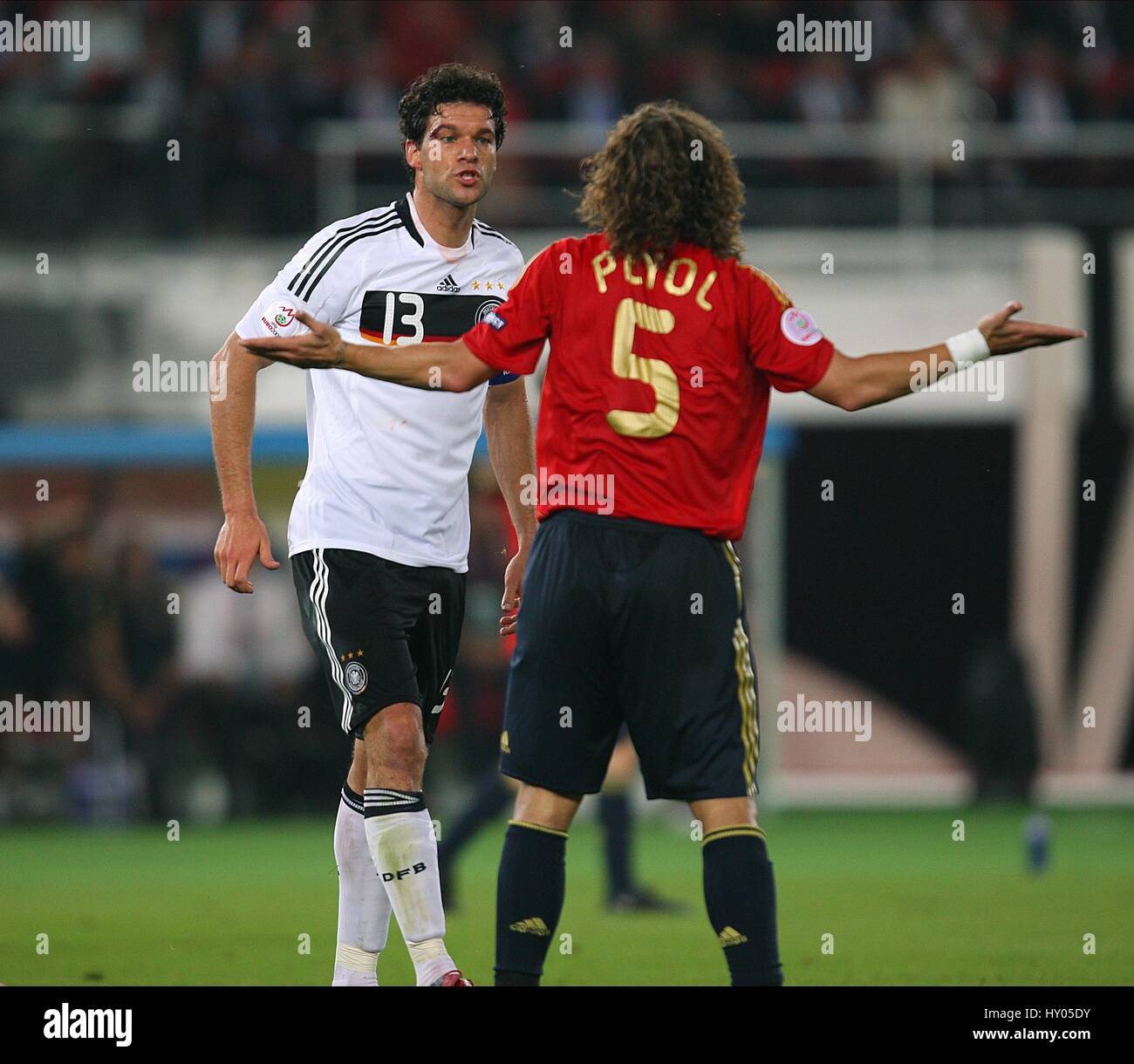 MICHAEL BALLACK & CARLES PUYOL GERMANY V SPAIN ERNST-HAPPEL-STADION ...