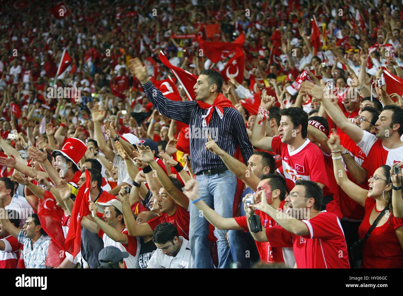 TURKEY FANS CELEBRATE CROATIA V TURKEY ERNST-HAPPEL STADIUM VIENNA ...