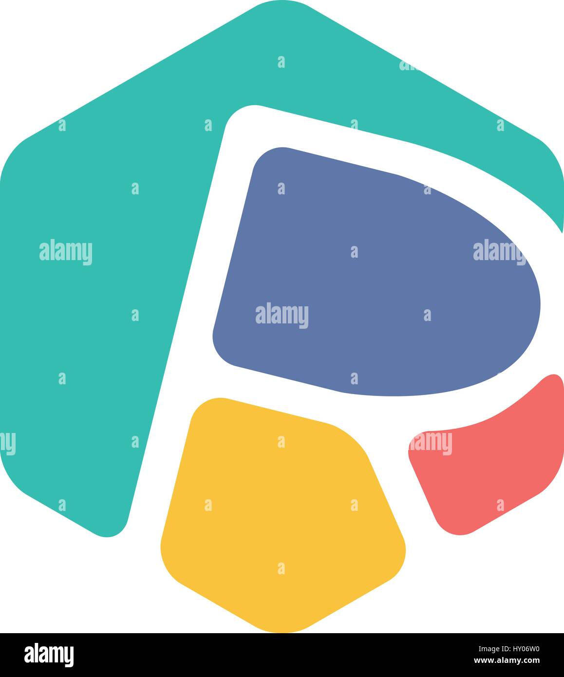 Letter inside hexagon shape symbol hi-res stock photography and images ...