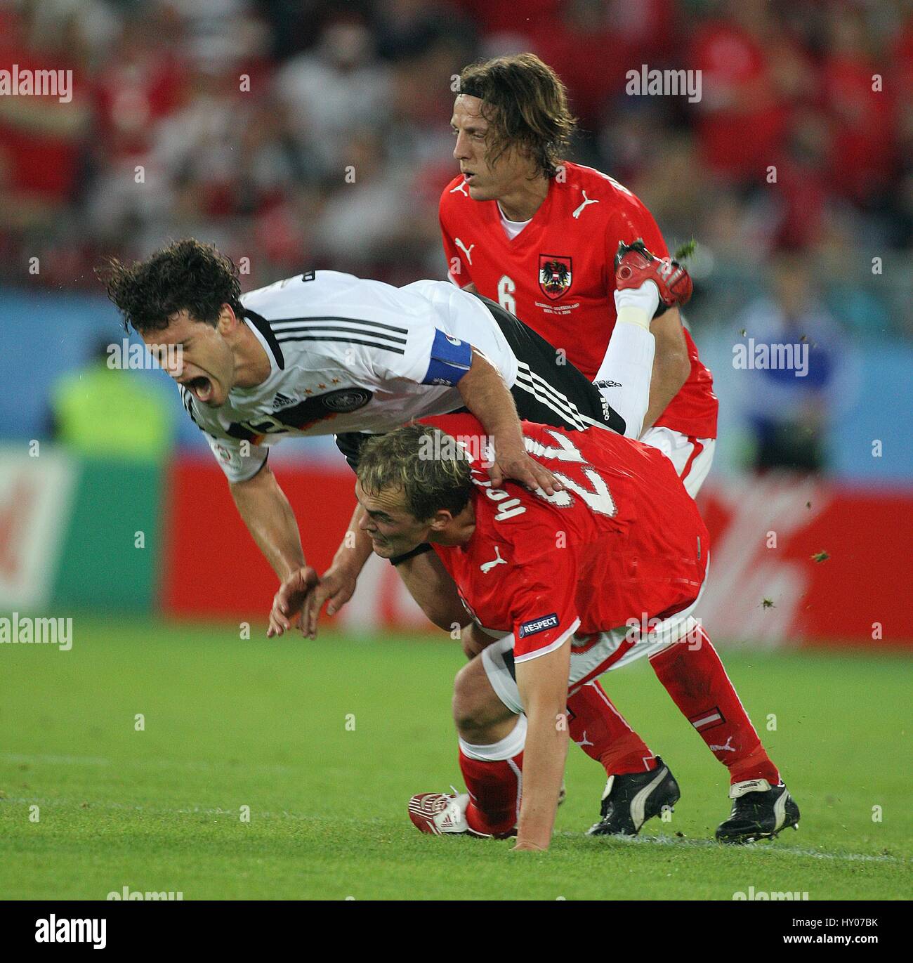 MICHAEL BALLACK & ERWIN HOFFER AUSTRIA V GERMANY ERNST-HAPPEL STADIUM ...