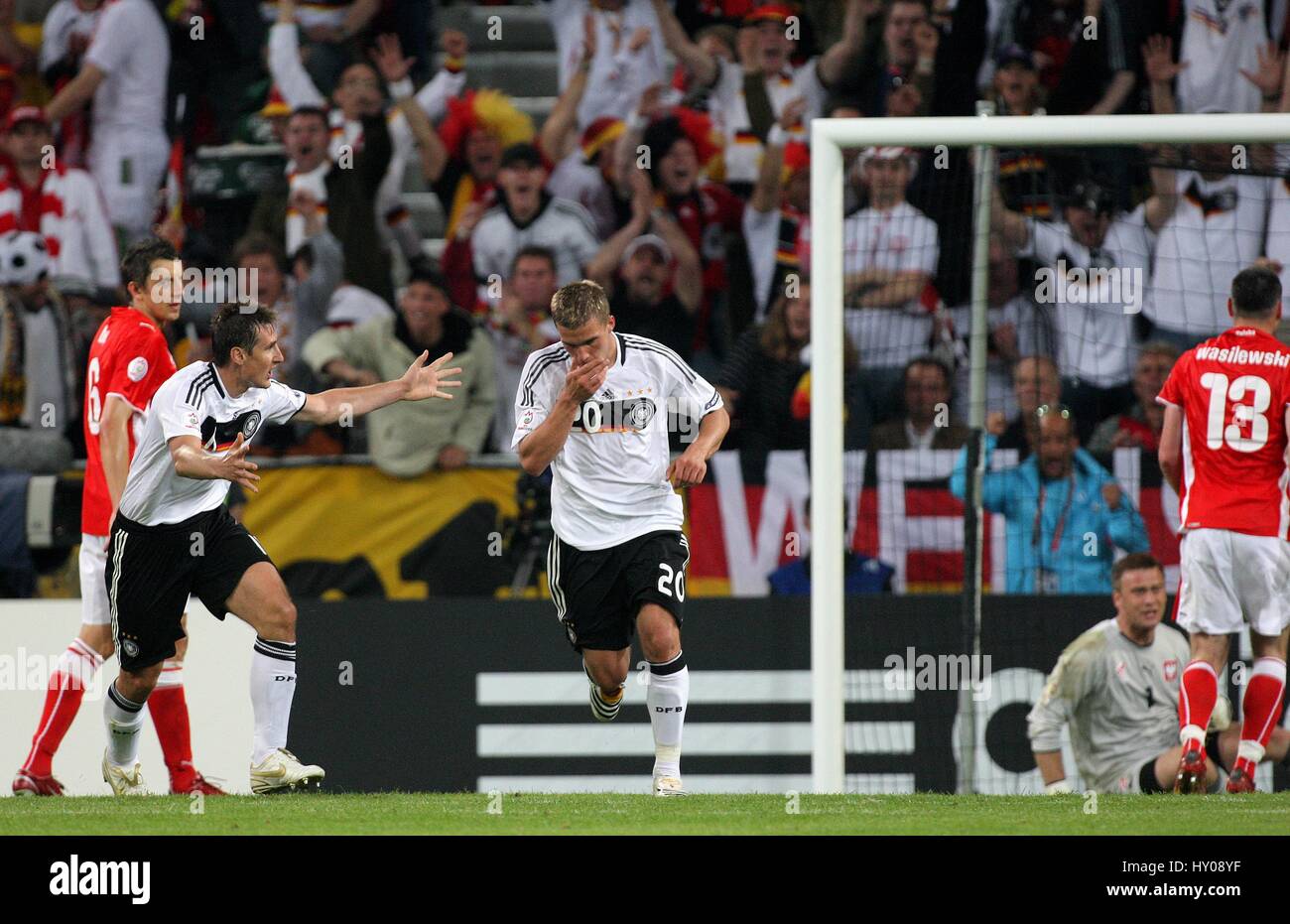 MIROSLAV KLOSE LUKAS PODOLSKI GERMANY V POLAND WORTHERSEE STADIUM ...