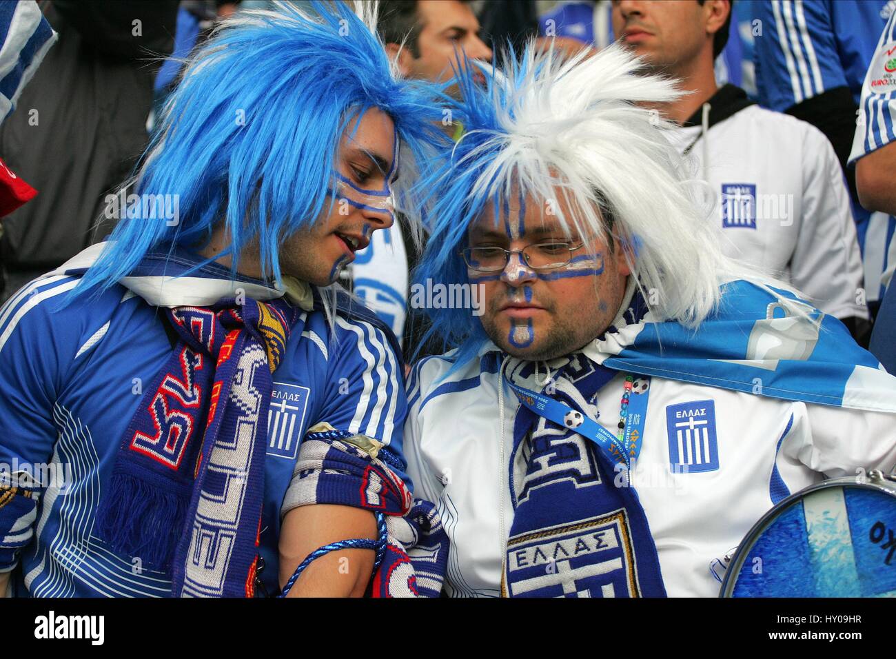 GREEK FANS BEFORE GAME GREECE V RUSSIA EM STADION SALZBURG AUSTRIA 14 ...