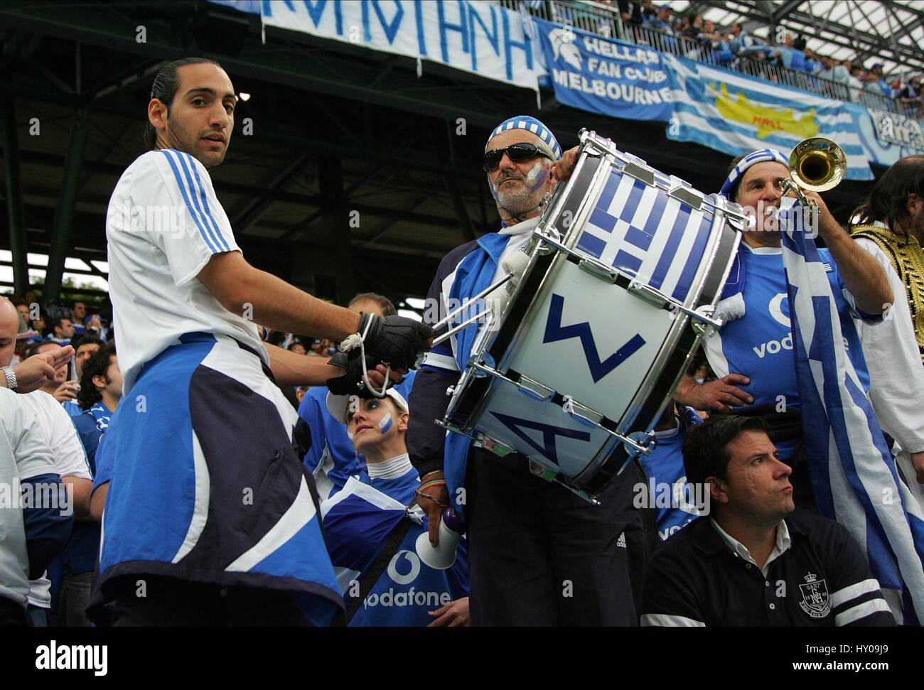 GREEK FANS BEFORE GAME GREECE V RUSSIA EM STADION SALZBURG AUSTRIA 14 ...