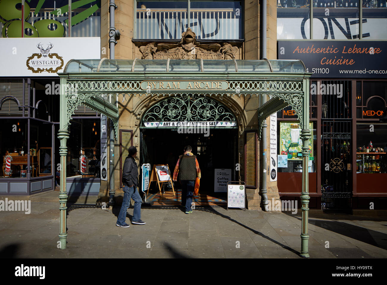 exterior Byram Arcade Westgate, Huddersfield town centre a large market ...