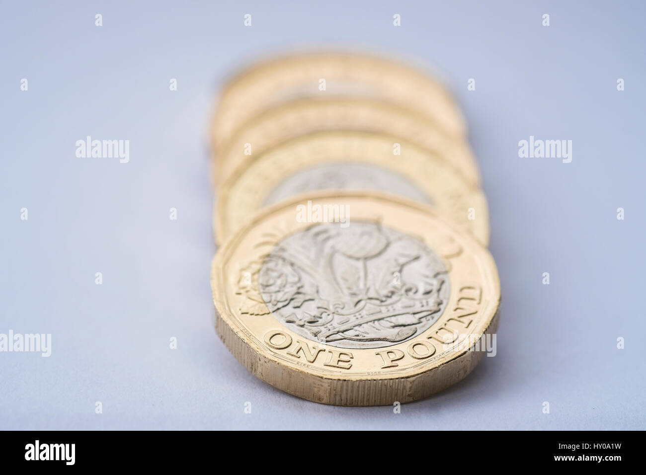 New Pound Coins on white background Stock Photo - Alamy