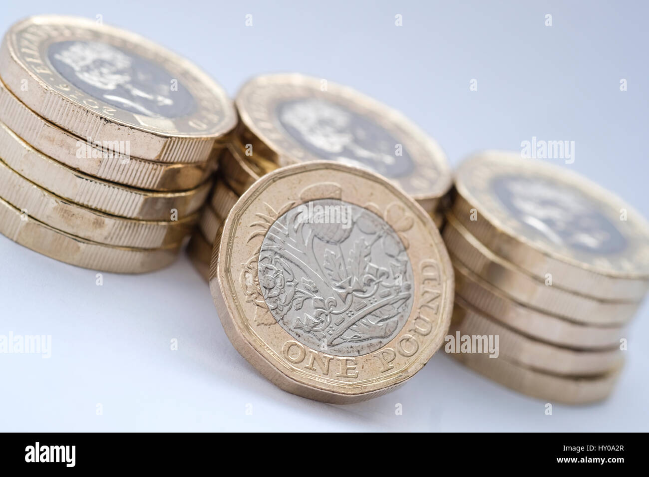 New Pound Coins on white background Stock Photo - Alamy