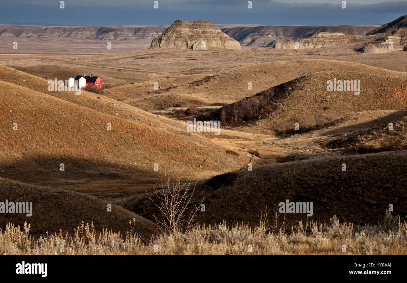 Badlands Canada Saskatchewan Big Muddy Ranch Castle Butte Stock Photo ...