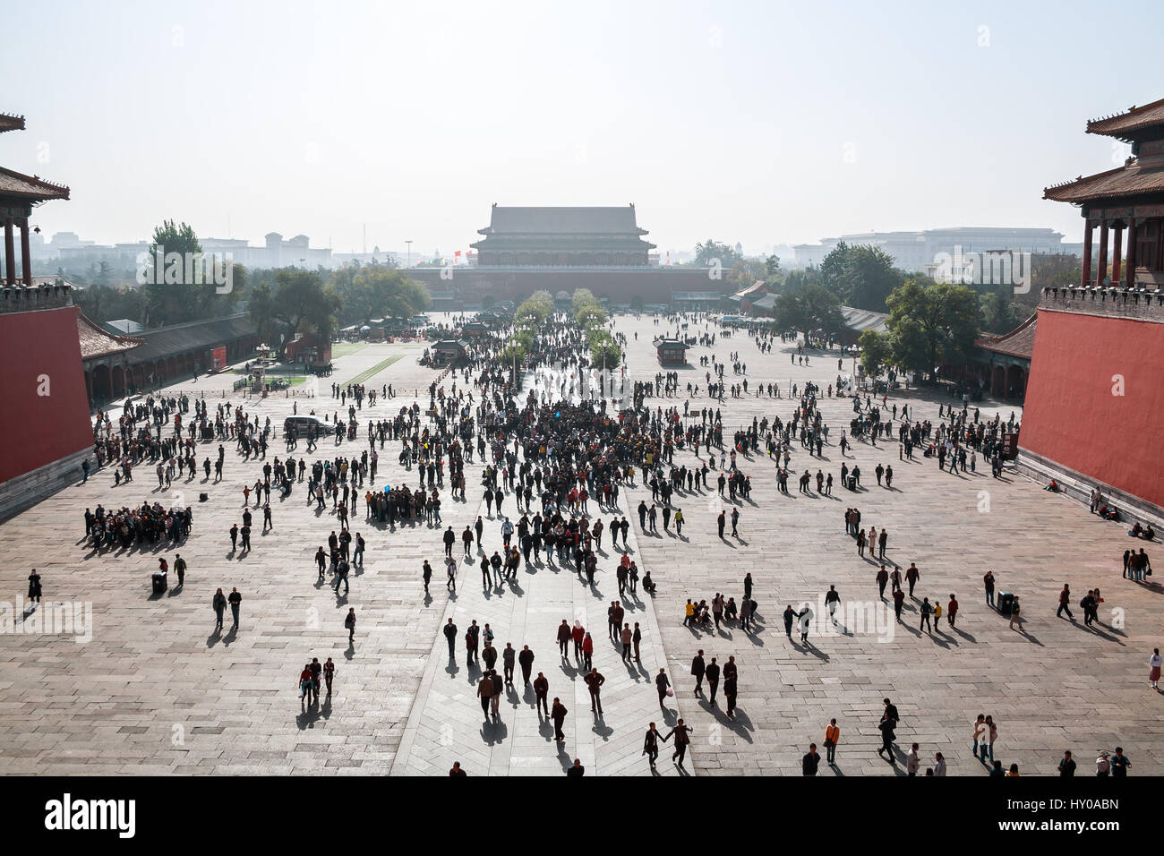 Tourists at Forbidden City in Beijing, China. Stock photo of tourist in ...
