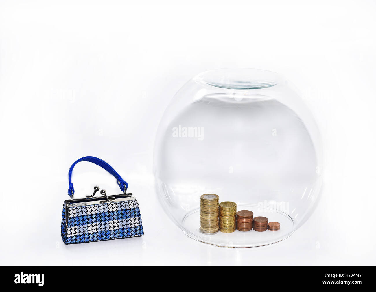 Glass aquarium. Money abstraction Isolated on white background Stock ...