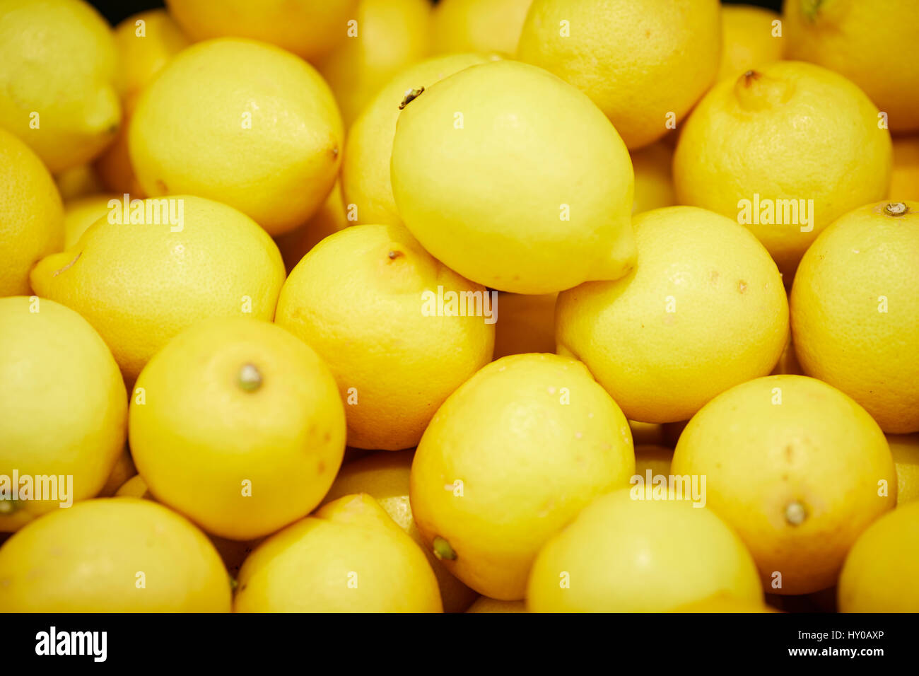 Yellow lemon on display in store Stock Photo - Alamy