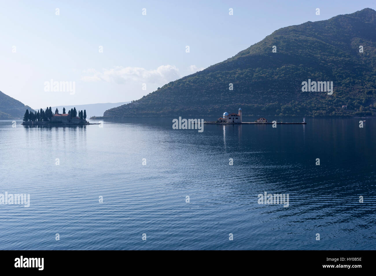 Bay of Kotor with islets: one is called Sveti Đorđe (St. George) and ...