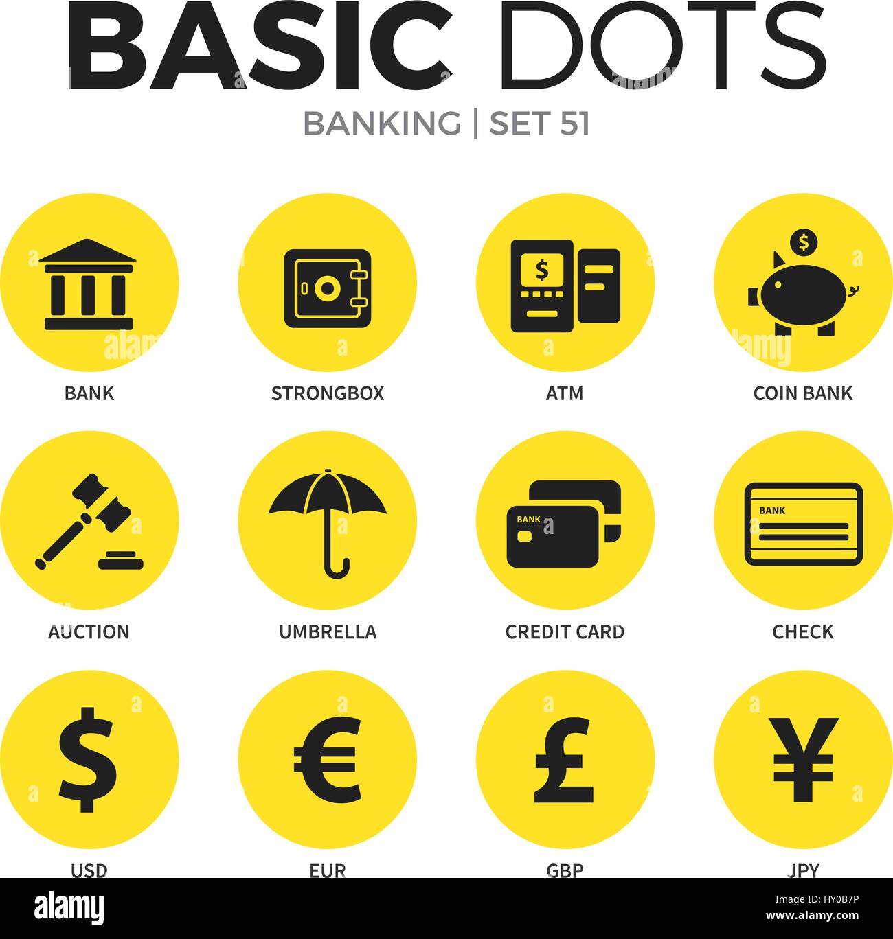 Banking flat icons vector set Stock Vector Image & Art - Alamy