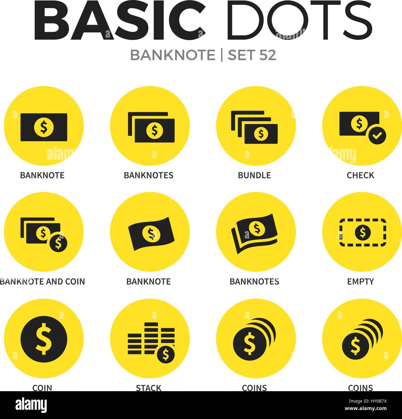 Banknote flat icons vector set Stock Vector Image & Art - Alamy