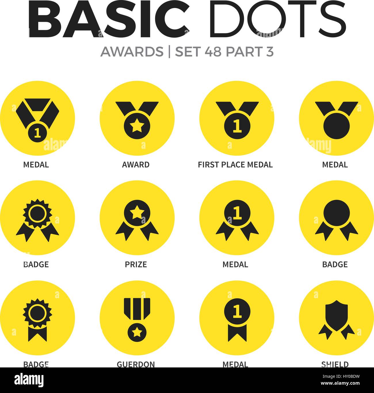 Awards flat icons vector set Stock Vector Image & Art - Alamy