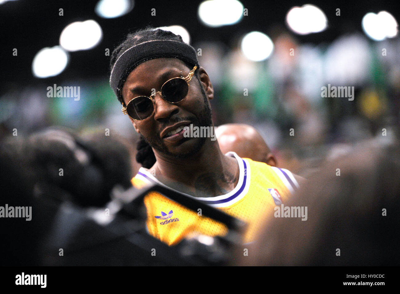 Rapper 2 Chainz attends the BET Experience Sprite Celebrity Basketball ...