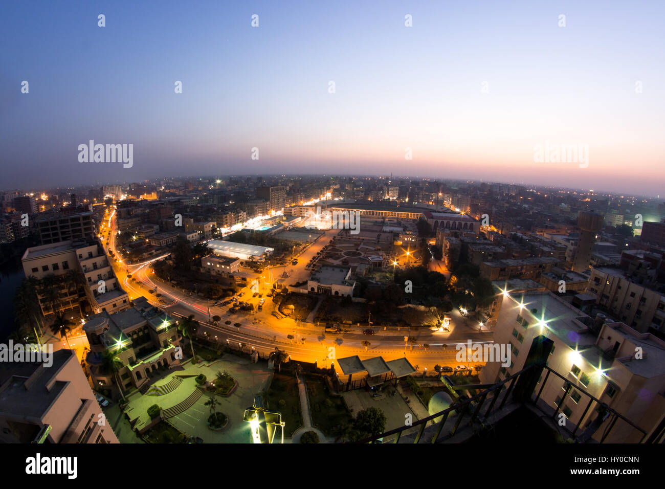 Fisheye night city roof hi-res stock photography and images - Alamy
